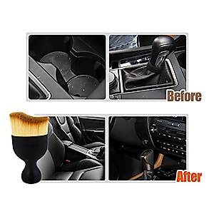 yonwait 1 Pack Car Interior Dust Brush, Nano Fiber Bristles Crevice Detail Brush, Universal Car Scratch Free Beauty Cleaning Tool, for Automotive Dashboard, Air Conditioner Vents, Computer (Yellow)