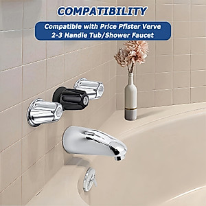 6 Pcs Shower Faucet Handle,Shower Knob Replacement Compatible with Price Pfister Verve and Bathtub/Shower Faucet Handle,Include Hot and Cold/Diverter Shower Knob and 6 Screws for Remodeling Trim