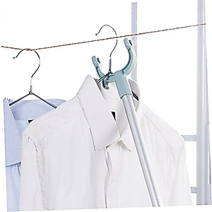 GARVALON 2pcs Clothesline Clothes Drying Clothes Reaching Rods Coat Hooks Heavy Duty Metal Hangers Clothing Racks for Home Reach Pole Telescoping Reach Sticks Adjustable Clothesline Rod Pp