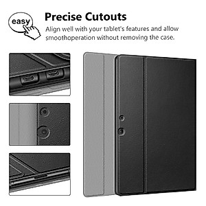 Fintie Case for Microsoft Surface Pro X (2021/2020/2019) - Soft TPU Back Protective Cover Compatible with Type Cover Keyboard for 13 Inch New Surface Pro X (SQ1/SQ2), Black