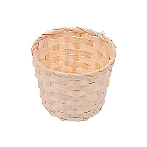 SAFIGLE Wicker Trash Can Bathroom Trash Can Bamboo Desk Paper Wastebasket Straw Basket Weaving Organizer Bamboo Storage Basket Rattan Trash Can