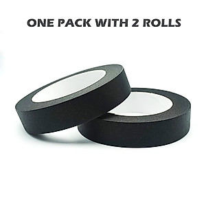 Zo.Yehaa Black Painters Tape 1 inch Wide, Black Masking Tape 1 inch X 55 Yards 2 Rolls, 300FT Total, Black Tape for Arts DIY Crafts Painting Labeling Decoration School Projects Home Office