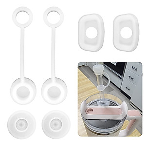 6 PCS Silicone Spill Proof Stopper Set for Stanley Cup 1.0/2.0 40oz/ 30oz, Reusable Stanley straw cover Including 2 Square Spill Stopper, 2 Round Leak Stopper and 2 Straw Cover Cap