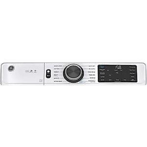 GE GFD65GSSNWW 28" Front Load Gas Dryer with 7.8 cu. ft. Capacity Powersteam Built-in WiFi Sanitize Cycle and Vent Sensor in White