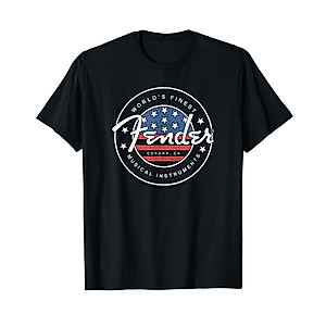Fender American Flag Circle Stamp Logo T-Shirt