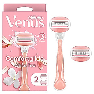 Gillette Venus ComfortGlide White Tea Women's Razor - 1 Handle + 2 Refills