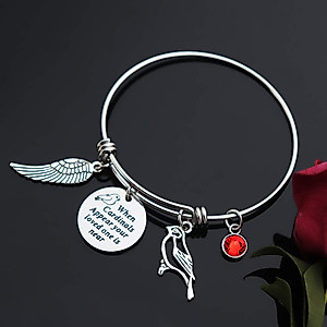 CHENVA Sympathy Gift When Cardinals Appear Your Loved One is Near Bracelet Cardinal Memorial Adjustable Bangle Jewelry Gift for Her (When cardinals appear your loved one is near Bangle)