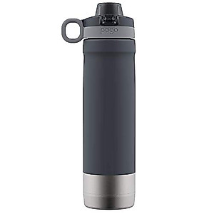 Pogo 20oz Vacuum Insulated Stainless Steel Water Bottle with Chug Lid (Grey)