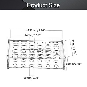Othmro 2pcs Transparent Acrylic Test Tube Holder Rack,Centrifuge Tube Holder,Plastic Stand for Labortory Holder 14mm 24Holes Suitable for 5ml Test Tubes