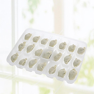 BESTonZON Dumpling Storage Box, Food Storage Containers with Lids, Reusable 21 Grid Dumpling Box Bins Holder with Lids for Refrigerator, Good Sealing Stackable Food Containers for Kitchen and Fridge