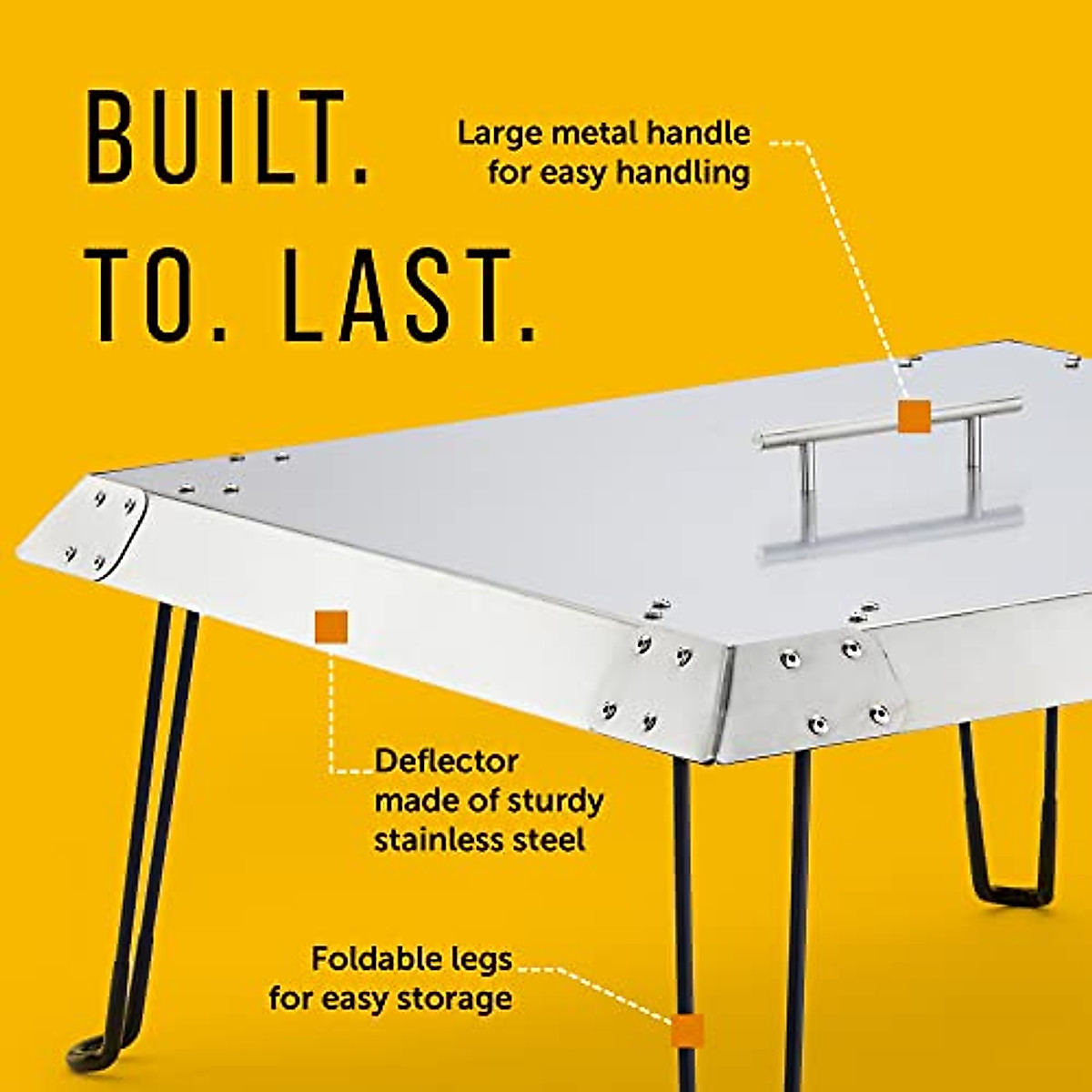 Maplefield Fire Pit Heat Deflector - All-in-One Heat Deflector and Fire Pit Cover - Perfect for Home Firepits, Gazebo, Patio, and More - Weather-Resistant Fireplace Cover