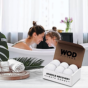 Bath Bombs with Epsom Salt, Peppermint and Baking Soda - Scientifically Formulated for Muscle Recovery - All Natural Fast Relief from Muscle Soreness After Workouts - Handmade in USA - 6 Pack/Set