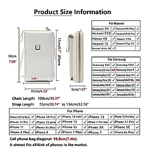 Crossbody Bags for Women White Cell Phone Purse Wallet with Adjusted Strap Ladies Small Women's Handbags PU Leather Shoulder Bag with Alternative Fashion Chain Strap