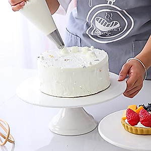 10-Inch Porcelain Cake Stand, Round Dessert Stand, Cake Stand for Dessert Table, White Round Ceramic Dessert Display Stands Cupcake Holder, Cupcake Stand for Wedding, Birthday Party, Baby Shower