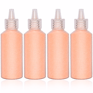 MIKIMIQI 4 Pcs Art Sand, Craft Sand Kit 1.25oz Bottles Sand Arts and Crafts Kit DIY Sand Painting Decorative Sand Vase Glass Sand Scenic Sand Wedding Sand for Decorations (Peach)