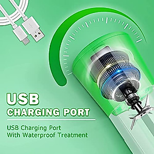 Portable Blender for Smoothies and Shakes,USB Rechargeable with 6 Stainless Steel Blades,Mini Blender with One Touche Operation,Made with BPA-free Material,Handheld Personal Size Blender for Kitchen,Travel and Sport