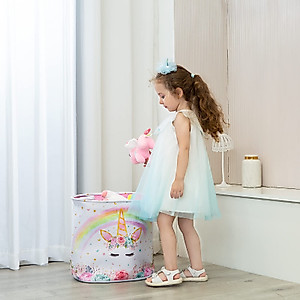 Unicorn Laundry Hamper - Collapsible Fabric Storage Bins Laundry Storage Basket for Kids Baby Gift Baskets Toys Clothes Shoes Bedroom Home Organizer Nursery Hampers