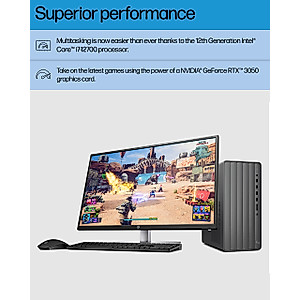 HP Envy Desktop, NVIDIA GeForce RTX 3050, 12th Gen Intel Core i7-12700, 16 GB SDRAM, 1 TB SSD, Windows 11 Home, Wi-Fi 6 & Bluetooth, Wireless Keyboard & Mouse, Pre-Built PC Tower (TE01-3050, 2022)