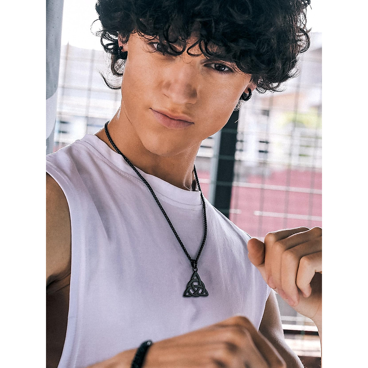 Richsteel Triquetra Celtic Knot Pendant Necklace for Men Women Stainless Steel Irish Knot Amulet Jewelry