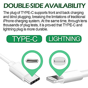 USB C to Lightning Cable MFI Certified iPhone Cable Fast iPhone Charger Cable 20W PD 5Pack 3/6/10FT Type C Charging & Syncing Data Compatible iPhone 12 Pro Max Mini 11 X XR XS 8 P iPad iPod （White）