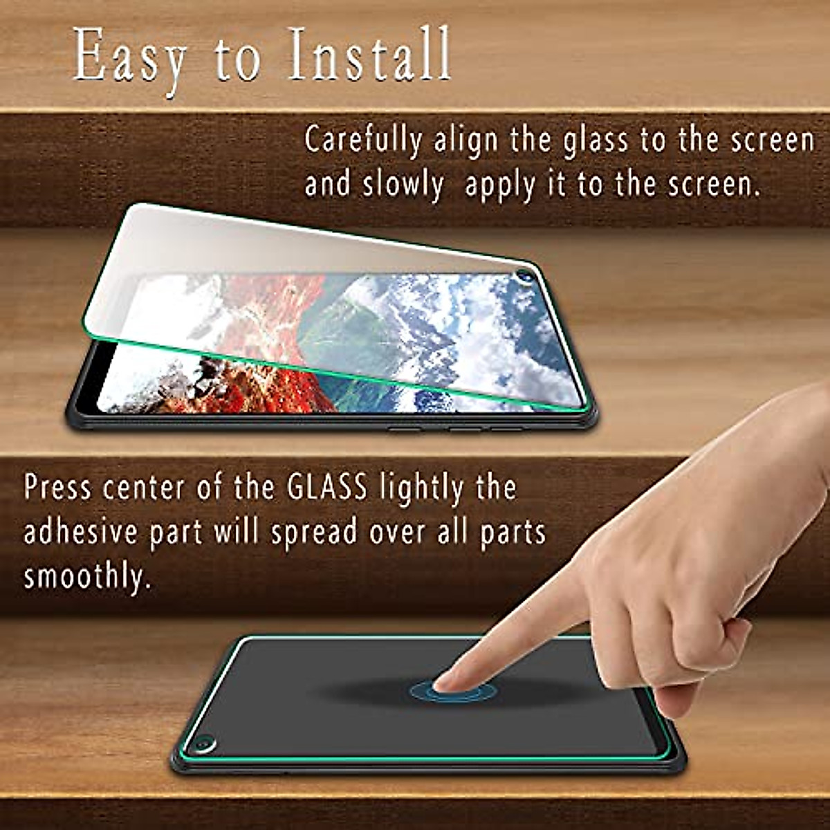 HPTech (2 Pack) Designed For Samsung Galaxy A21 Tempered Glass Screen Protector, Easy to Install, Anti Scratch, Bubble Free, Case Friendly