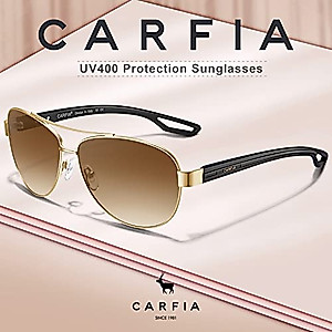 CARFIA Polarized Sunglasses for Women UV Protection Ultra-Lightweight Comfort Metal Frame Driving Glasses CA3210