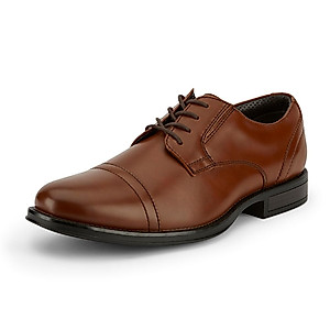 DOCKERS Mens Garfield Dress Cap Toe Oxford Shoe - Wide Widths Available, Tan, 8 M