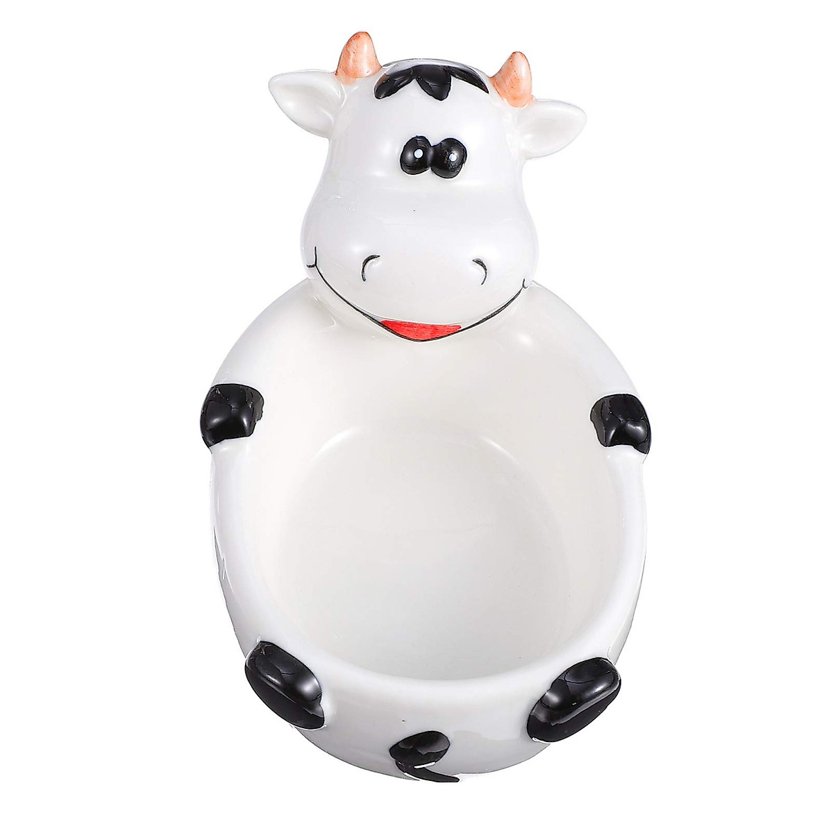 DOITOOL Ceramic Salad Bowl Cereal Bowl Dishes and Plates Creative Fruit Plate Animal Cow Decorative Storage Bowls Porcelain Bowls for Kitchen Bowl for Desserts Candy