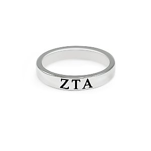The Collegiate Standard Zeta Tau Alpha Sterling Silver Skinny Band Ring (7.0)