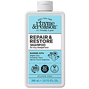 RR Hair Rhyme & Reason Repair and Restore Shampoo Conditioner SET. 13 Fl. Oz. For Dry Damaged Hair. Hydrate Repair. Formulated with Argan Oil, Prickly Pear Amino Acid Complex. Vegan Cruelty Free.