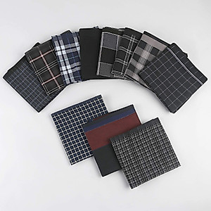 HOULIFE Men’s Handkerchiefs, Black Cotton Handkerchiefs for Men, 17x17 11 Pcs