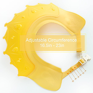 Baby Shower Cap Crown, Hair Washing Hat for Toddlers, Shower Face Shields, Bath Visor for Toddlers, Make Hair Washing So Much Easier & Less Stressful, Yellow
