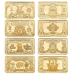 4pcs/lot US 1899-1901 Dollars Challenge Gold Plated Bar with Coin Holder America Collectables Coin Bullion Set Box (Gold)