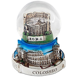 New Italiano Souvenir Snowdome Italy Snowglobe Rome Colosseum Italia 9.5cm