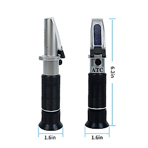 NANBEI 4-in-1 Antifreeze Coolant Refractometer,（Copper ）CNC Machine coolant Refractometer for Diesel Exhaust Fluid,Automobile Antifreeze System, Battery Acid and Windshield Washer Fluid