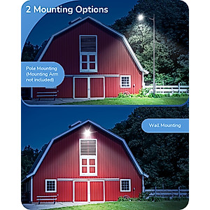 EDISHINE LED Barn Light, Dusk to Dawn Area Lights with Photocell, Outdoor Security Flood Lighting, 10000LM 65W 5000K Daylight, IP65 Waterproof Outdoor Flood Light for Farmhouse Garage Yard Street