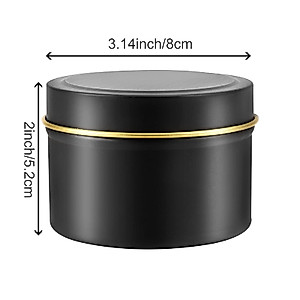 MUKLEI 24 Pieces 8 Oz Candle Tins Black Candle Tin Cans with Lids, Empty Candle Container Candle Jar, Metal Round Containers for DIY Candle Making, Arts & Crafts, Storage and Holiday Gifts