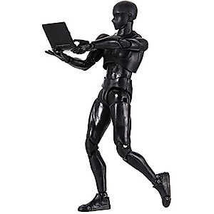 ABROBROKI Black Action Figures Body-Kun DX & Body-Chan DX PVC Figure Model Drawing for S H Figuarts with Box for Artists (Male)