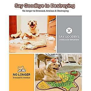 HOPET Snuffle Mat for Large Dogs, Slow Feeder Dog Puzzle Toys Interactive Sniff Feeding Training Mat for Puppy Treats Mind Game for Boredom and Stress Relief for Outdoor Indoor Small Medium Breed