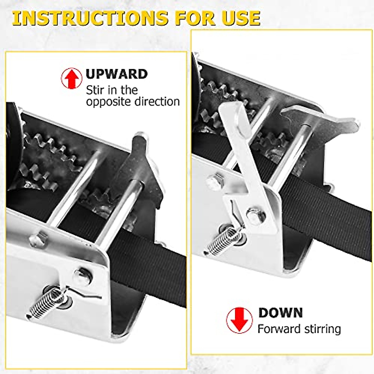 3500lbs Cable Crank Winch, AUXMART Boat Trailer Winch with 23 FT Strap and Hook, 2 Ways Heavy Duty Hand Winch for ATV, Trailer, Boat, Truck