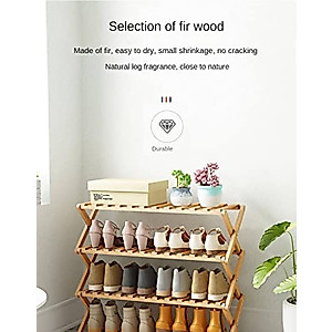MBETA Wholesale Solid Wood Foldable Simple Installation-Free Shoe Rack Multi-Layer Storage Space-Saving Dormitory Home Balcony Door