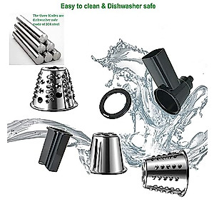 Updated Slicer/Shredder Attachments for KitchenAid Stand Mixers, Food Slicers Vegetable Slicer Attachment for Kitchenaid, Cheese Grater Attachment for KitchenAid with 3 Blades Dishwasher Safe
