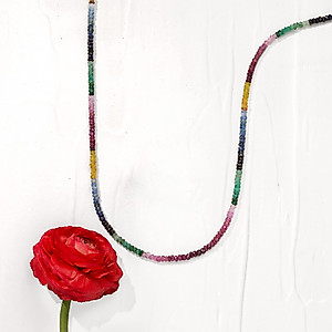 Ross-Simons 50.00 ct. t.w. Multicolored Sapphire Bead Necklace in Sterling Silver. 17 inches