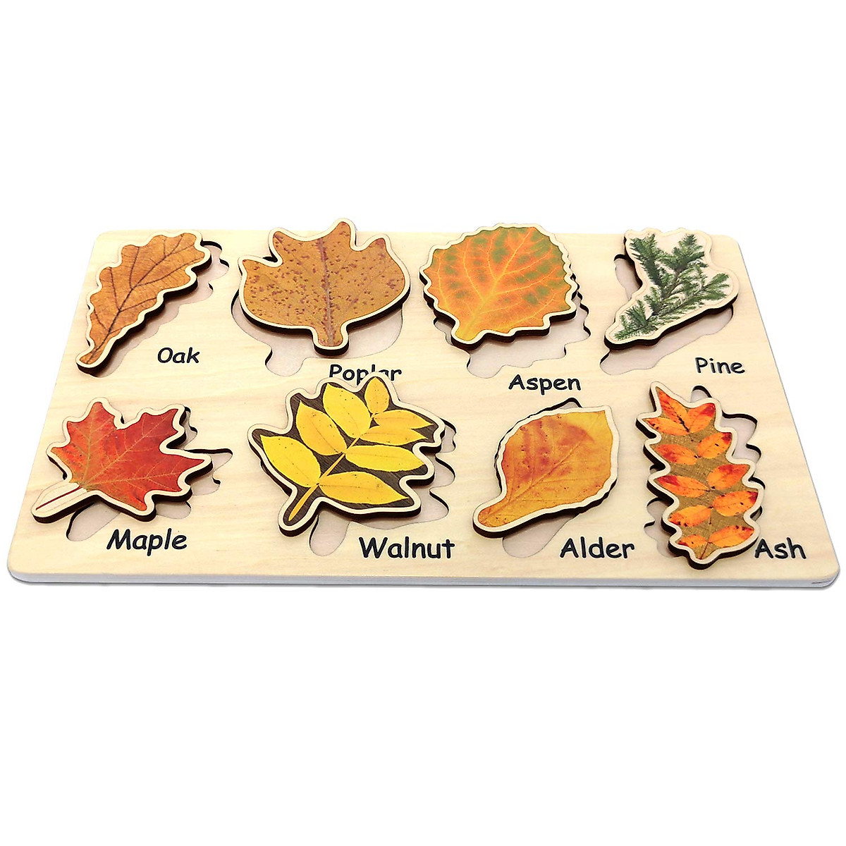Leaf Wooden Jigsaw Puzzles Educational Learning Stem Toys Boys Girls Birthday Gift Colorful Shape