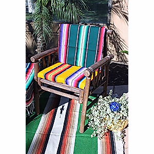 handmade Large Diamond Serape Southwestern Mexican Blanket Horse Saddle Yoga Sarape Rug