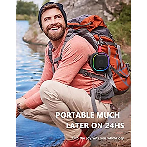 Updated Shower Speaker, IPX7 Waterproof Portable Bluetooth Speakers with Stereo Pairing, Wireless for Bike Kayak Pool Beach Outdoor