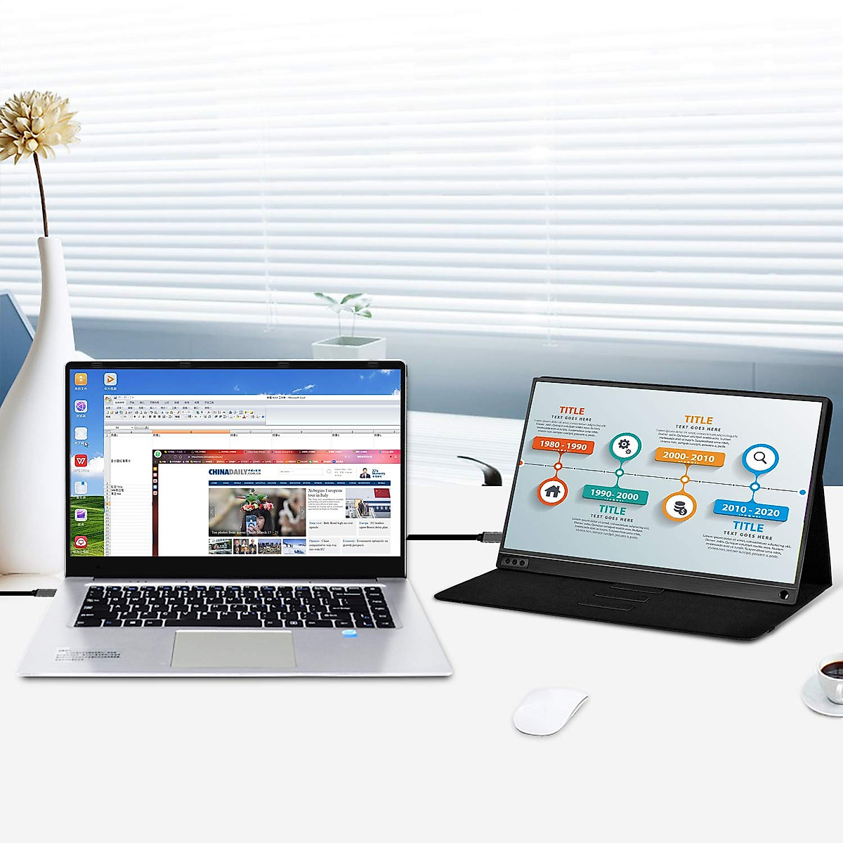 Portable Monitor and Laptop Stand Bundled