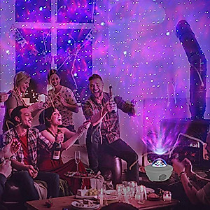 NAZHUA Star Projector,Galaxy Projector,Starry Night Lamp,Ocean Wave Projector Night Light w/ Music Player Bluetooth Speaker and Timer Remote Control Starlight for Birthday Christmas Gift, White