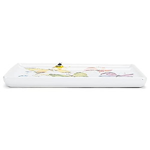 DEMDACO Dean Crouser Flock of Butterflies Watercolor 7.5 x 5 Ceramic Stoneware Decorative Tray