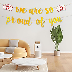 We Are So Pround Of You Nurse Graduation Banner - Medical Staff Doctor Nurse retirement party Birthday Party Graduation Party Decoration Accessory